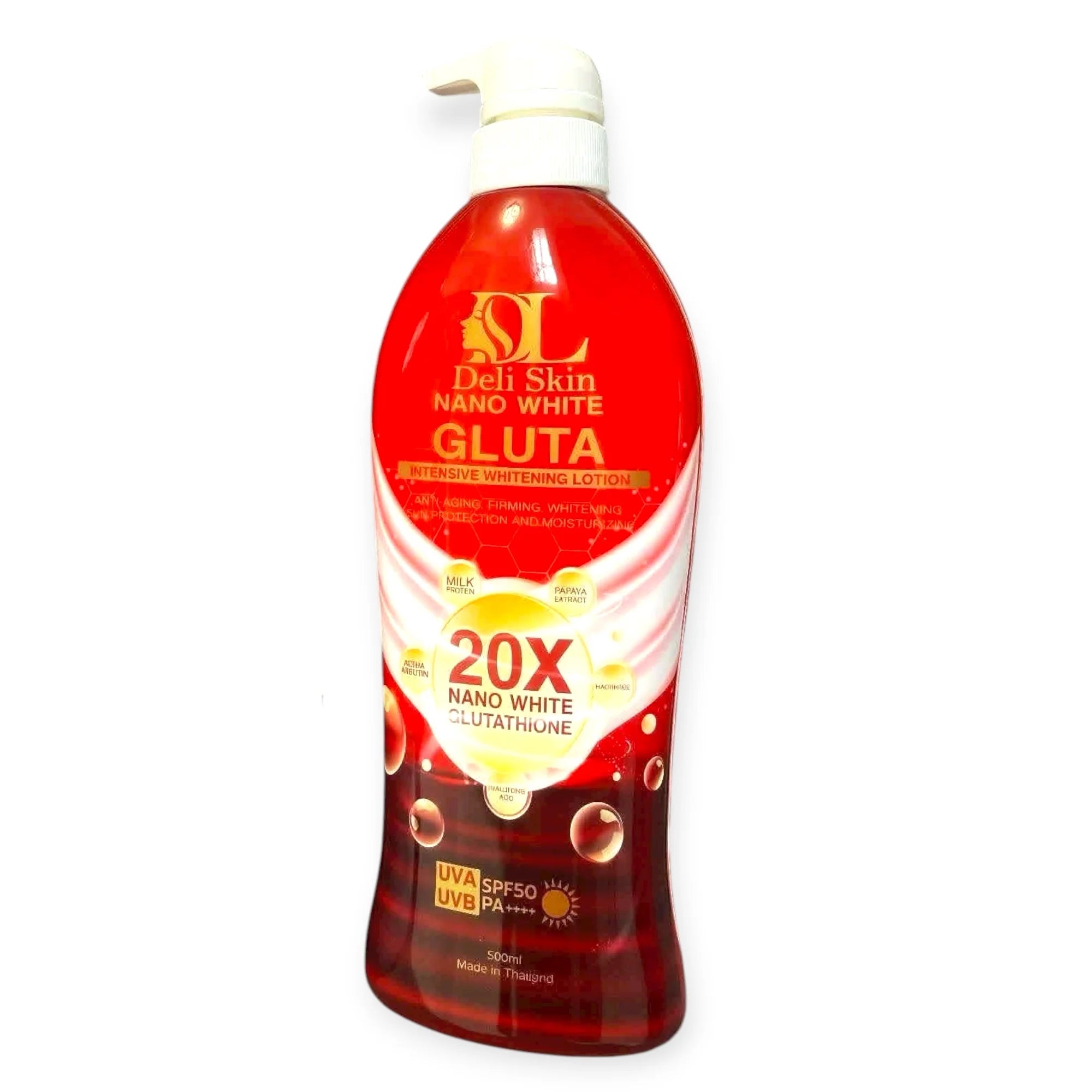 Deli Skin Nano White GLUTA Intensive Whitening Lotion SPF 50 - 500 ml ...